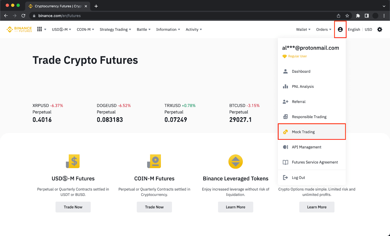 How To Access Mock Trading In Binance Futures Binance Support
