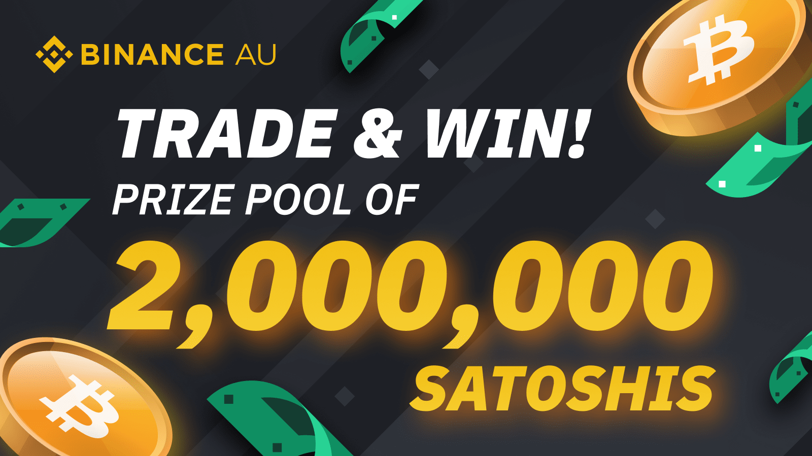 Win from a pool of 2,000,000 sats when you trade on Binance Australia ...