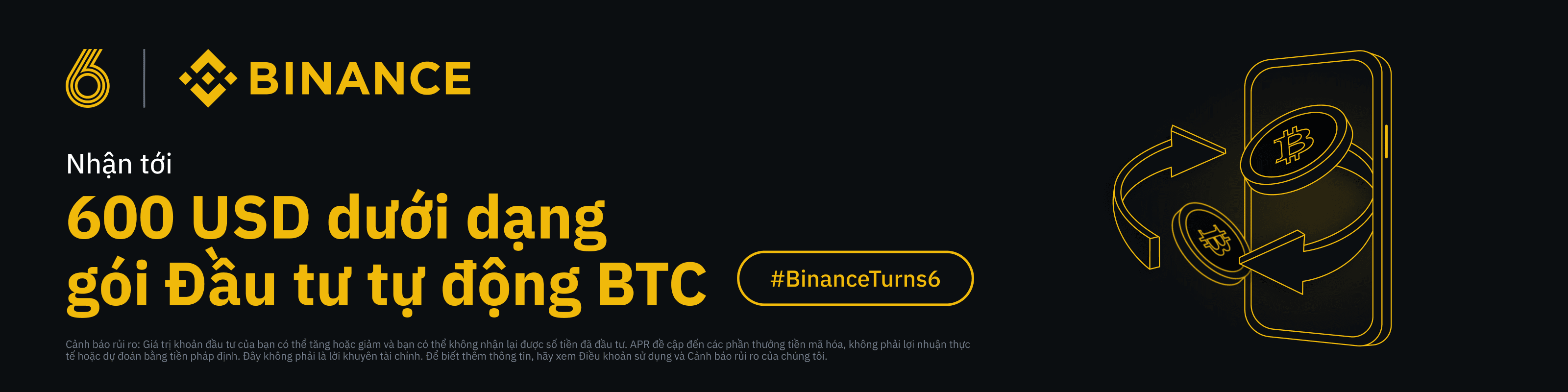 Kỷ niệm 6 năm thành lập Binance với Binance Earn và cùng chia sẻ phần ...