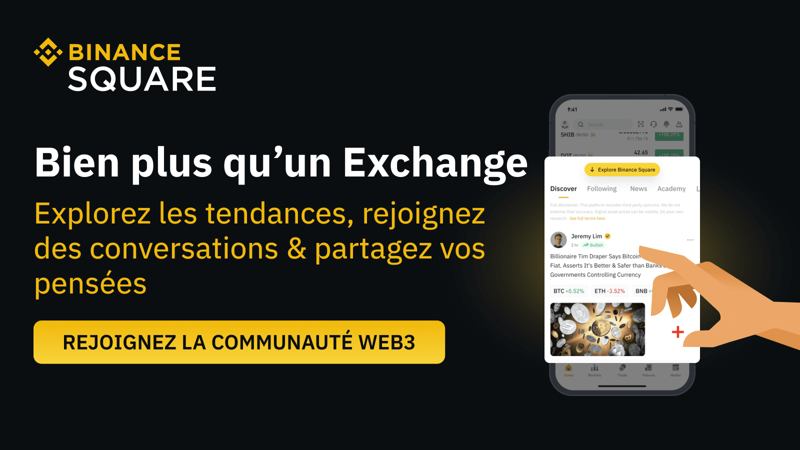 Présentation de Binance Square, l’évolution de Binance Feed avec du contenu généré par les ...