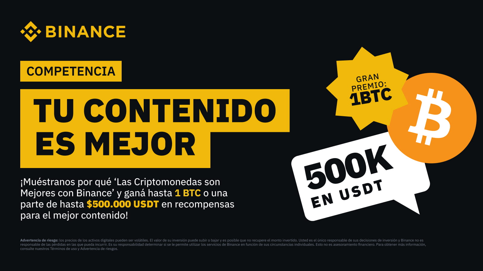 ¡Únete al reto de contenidos para ganar hasta 1 BTC y una parte de 500 000 USD! | Blog de Binance