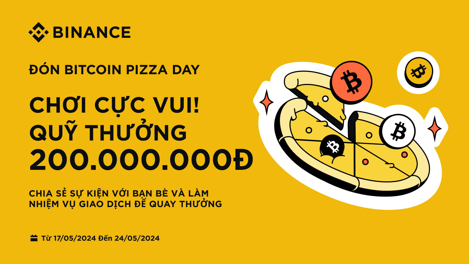 Celebrate Bitcoin Pizza Day. Play the prize draw, win 200,000,000 VND ...