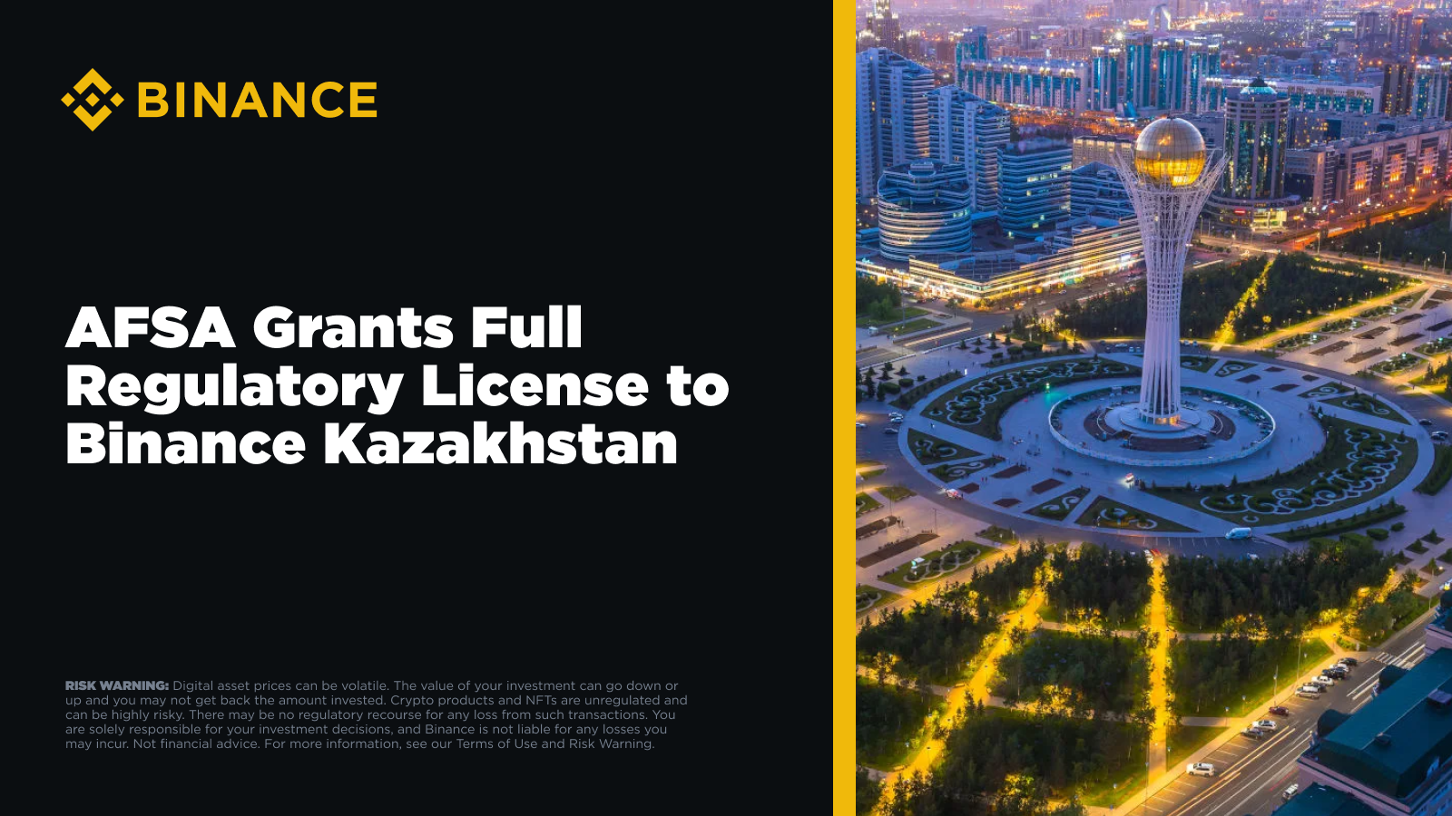 The First to Secure a Full Regulatory License From AFSA | Binance Blog
