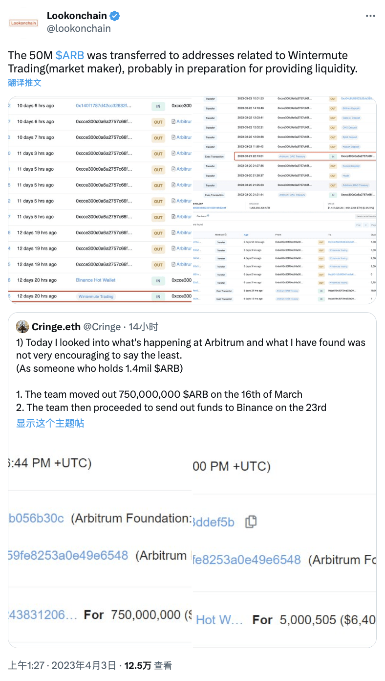 Data: 50 million ARB transferred to Wintermute Trading related ...
