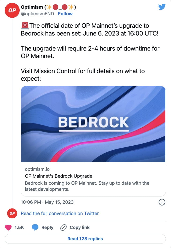 Optimism’s Major ‘Bedrock’ Upgrade Set for June 6 | Binance News on Binance Square