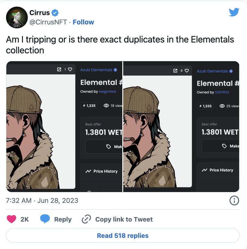 Azuki ‘Elementals’ Mint Mishap Highlights the Fragile State of the NFT Market | Binance News on ...