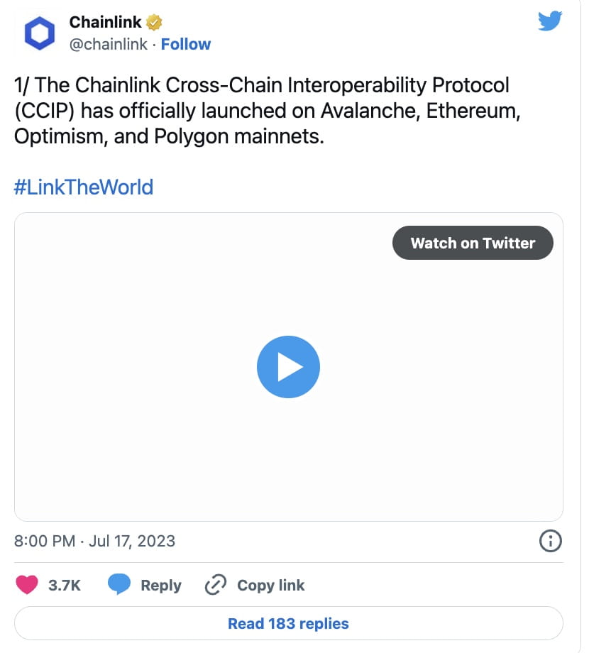 Chainlink Launches Cross-chain Protocol Bridging Blockchain to TradFi | Binance News on Binance ...