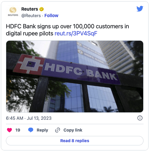 HDFC Bank Attracts Over 100,000 Participants to Digital Rupee Trial ...