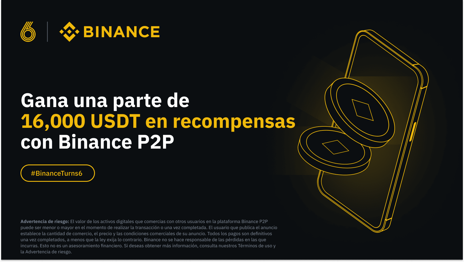 #BinanceTurns6: ¡Comercia en Binance P2P y gana una parte de 16,000 USDT en cupones de token ...