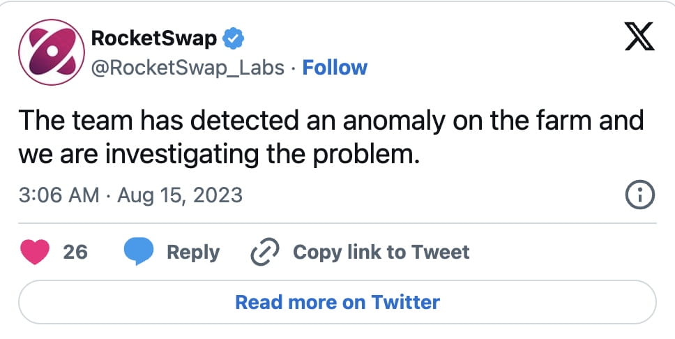 Meme Coin Base DEX RocketSwap Hit by $866K Exploit | Binance News on Binance Square