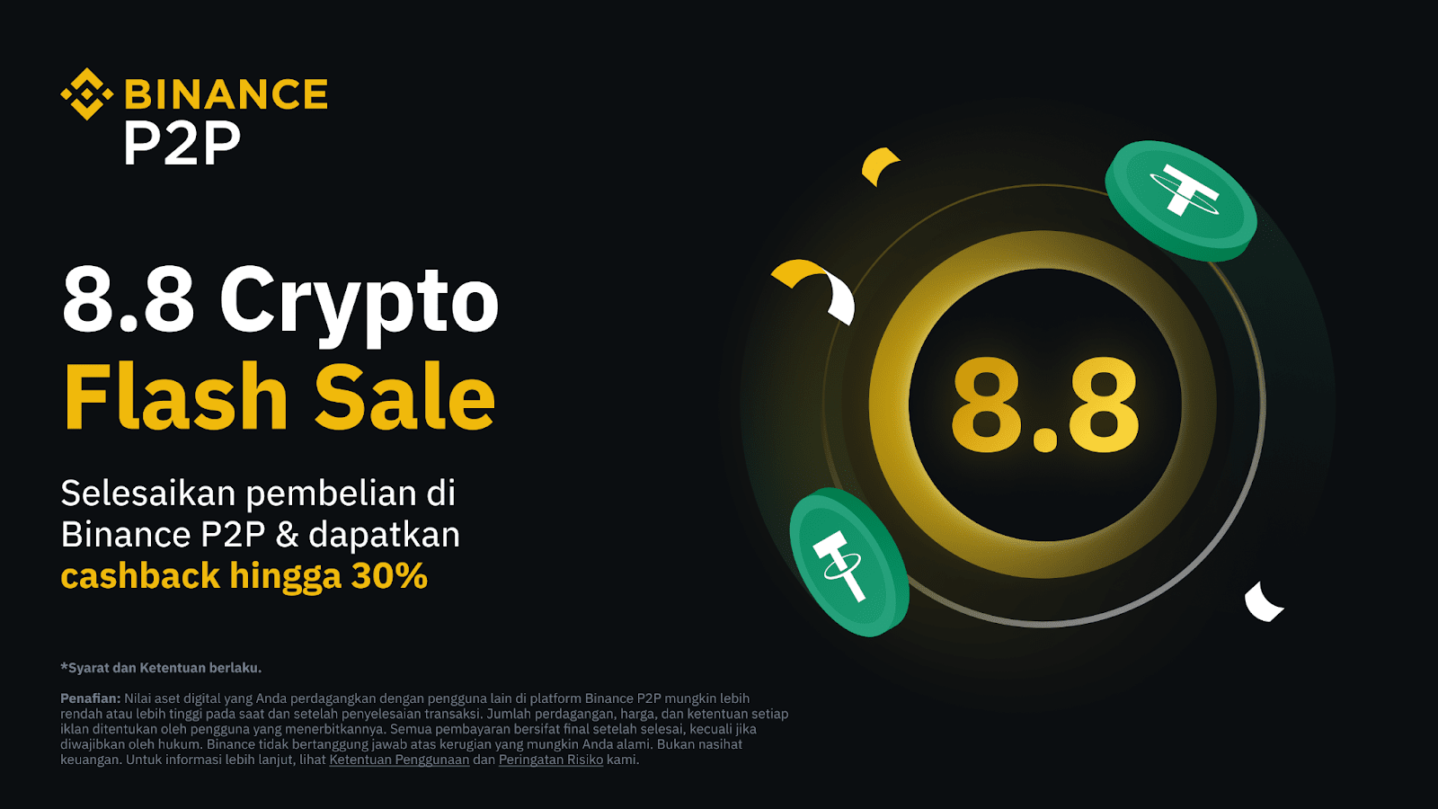 8.8 Crypto Flash Sale: Complete Purchases on Binance P2P & Get Up to 30% Cashback! | Binance ...