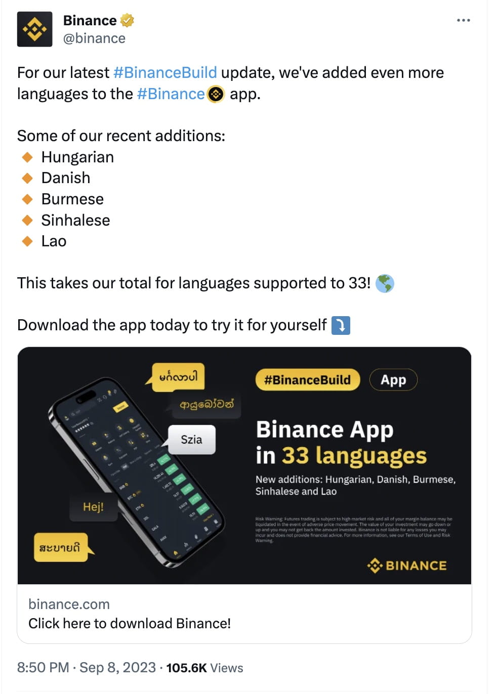 Binance App Now Supports 33 Languages with the Addition of Five More ...