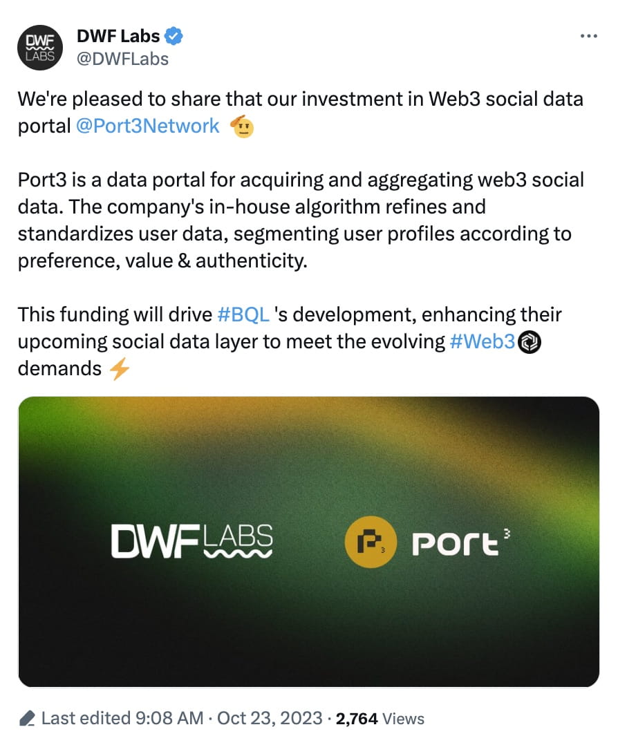 Port3 Network Nets Investment from DWF Labs, Explores Multi-Dimensional ...