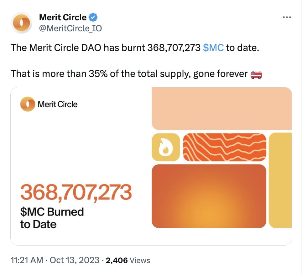 Merit Circle Announces Destruction of Over 35% of Total MC Tokens ...