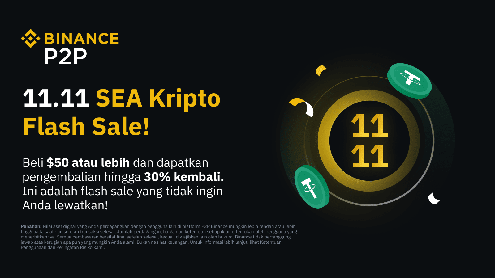 11.11 Flash Sale Edisi SEA: Selesaikan Pembelian di Binance P2P & Dapatkan Cashback Hingga 30% ...
