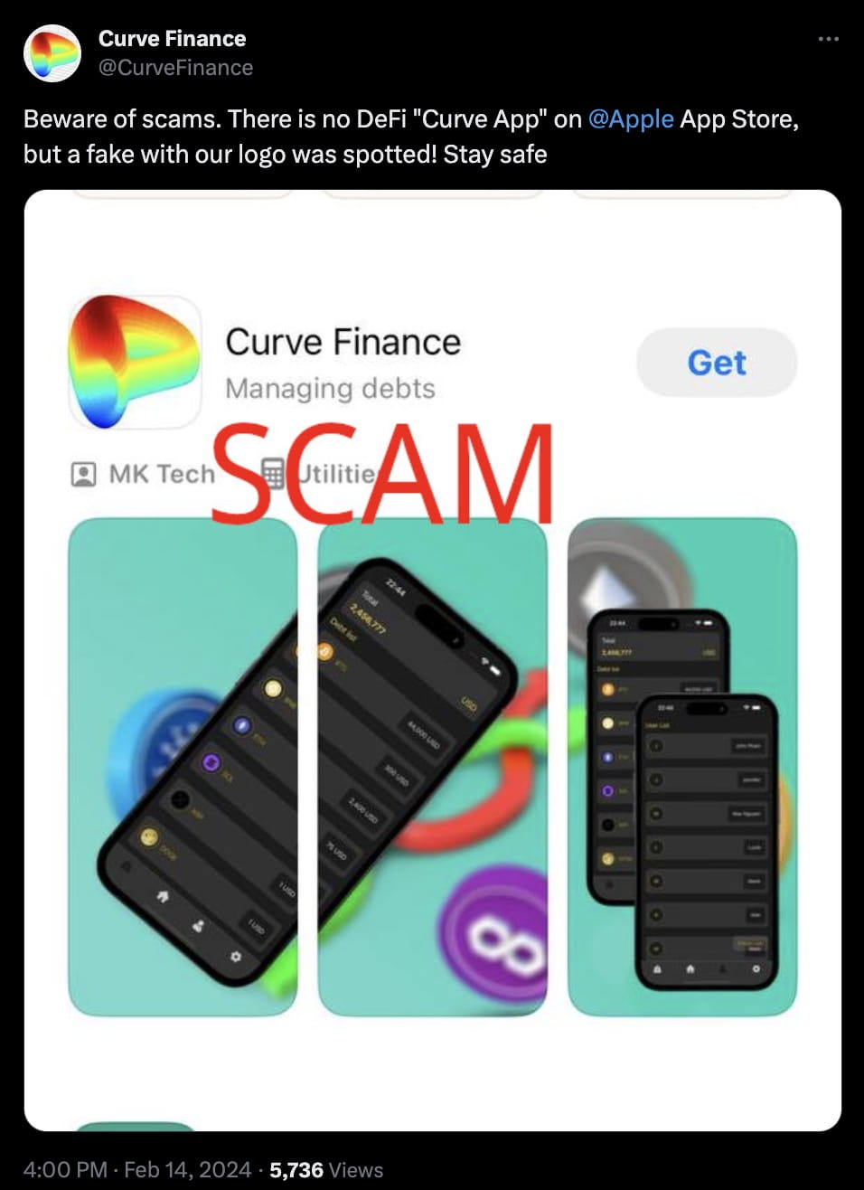 Curve Finance Alerts Users to Fake 'Curve App' on Apple App Store ... Curve Finance Alerts Users to Fake 'Curve App' on Apple App Store ...