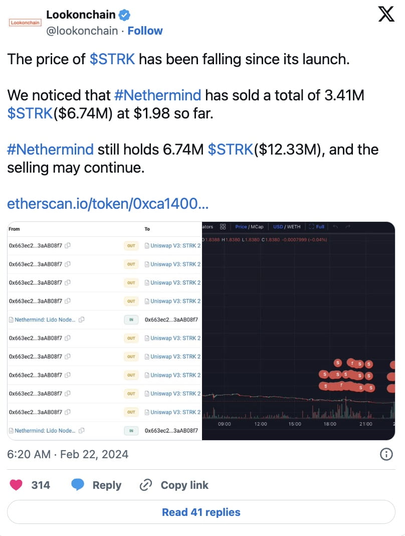 Starknet's STRK Token Suffers Over 50% Drop as Large Token Receivers ...
