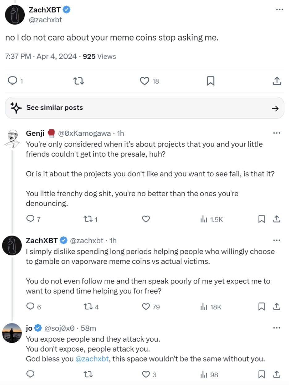 ZachXBT Refuses to Help as Complex (SIMPLE) Memecoin Collapses, Cites ...
