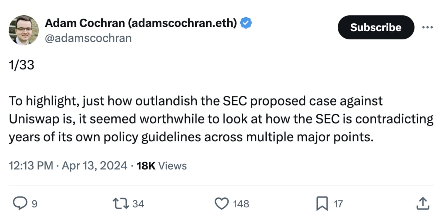 SEC's Uniswap Action Contradicts Previous Policy Guidelines on Exchange ... SEC's Uniswap Action Contradicts Previous Policy Guidelines on Exchange ...