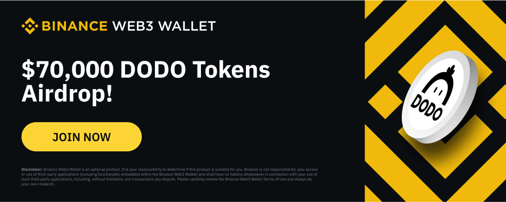Binance Web3 Wallet Exclusive | $90,000 DODO Tokens Airdrop