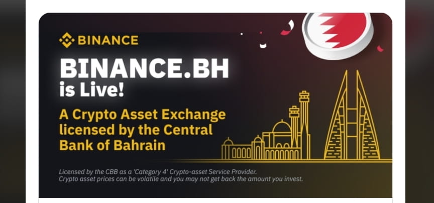 Binance Update ⏬ Binance now fully operational in Bahrain. | KazzChain ...