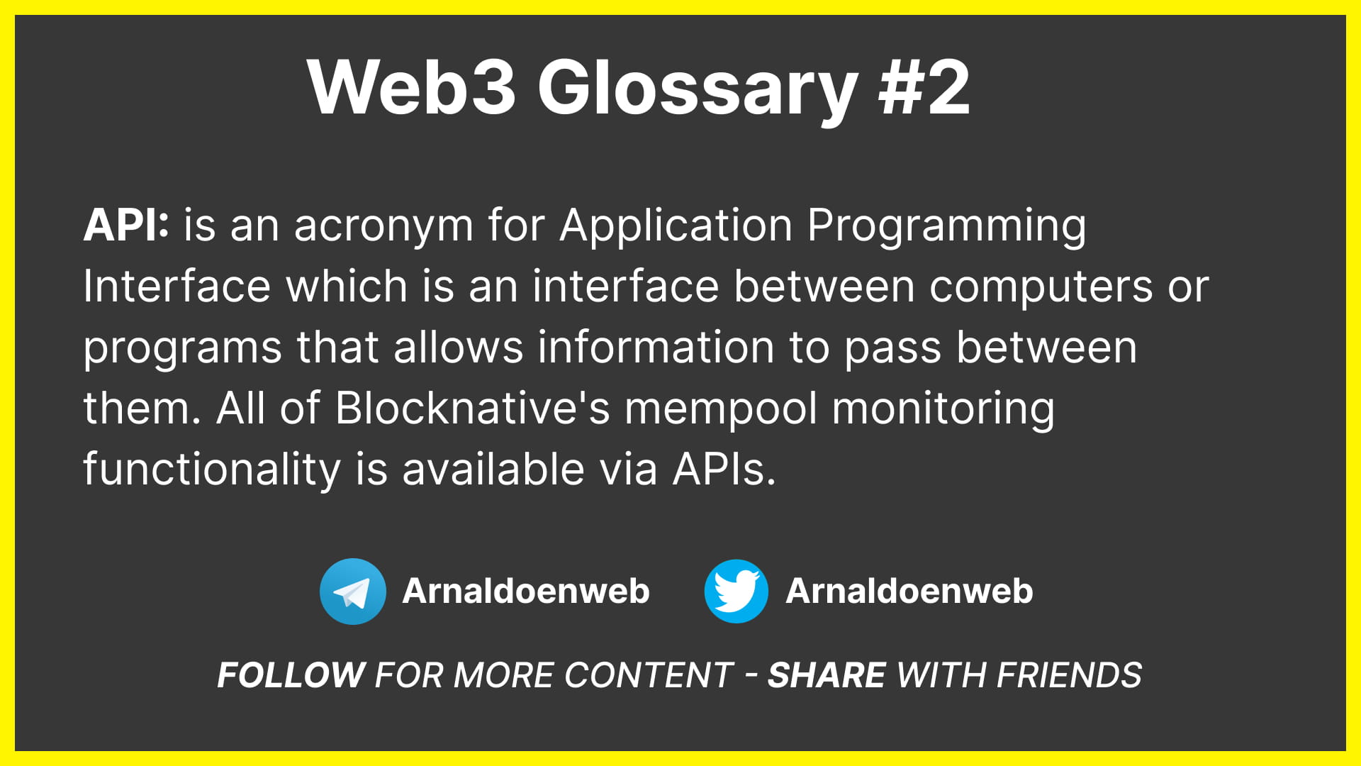 #Web3Glossary No 2. API | Arnaldo on Binance Square