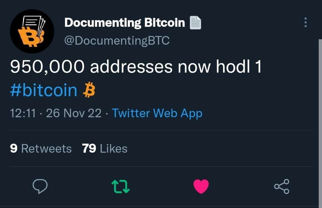 Are you part of the 950,000 address holding 1 BTC? If not, | Kenny on ...