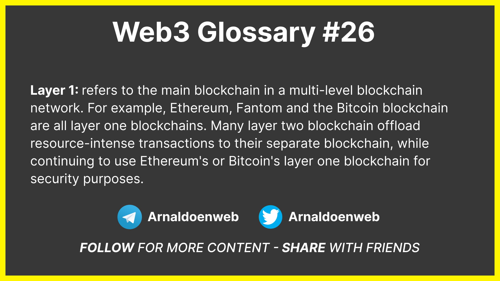 Web3 Glossary #26 Layer 1 | Arnaldo on Binance Square