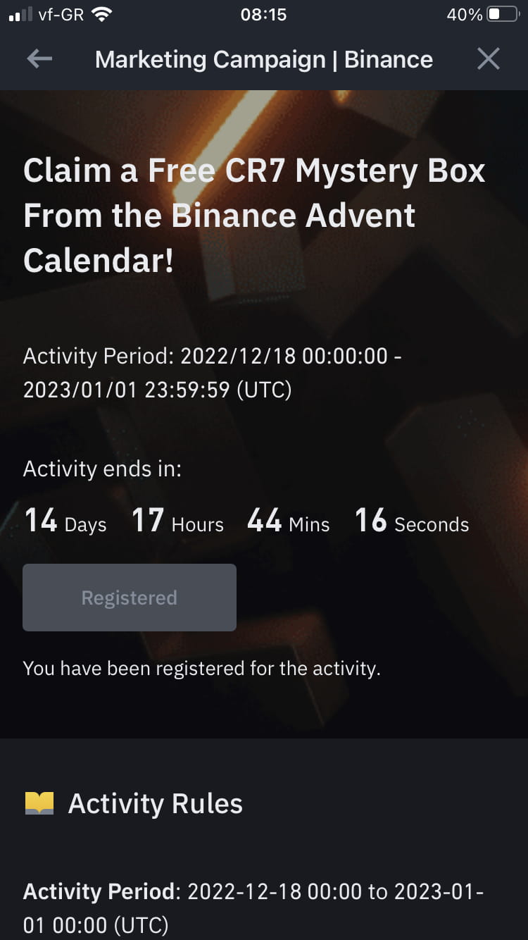 Happy Sunday! Starting the day with Binance Christmas Advent ...
