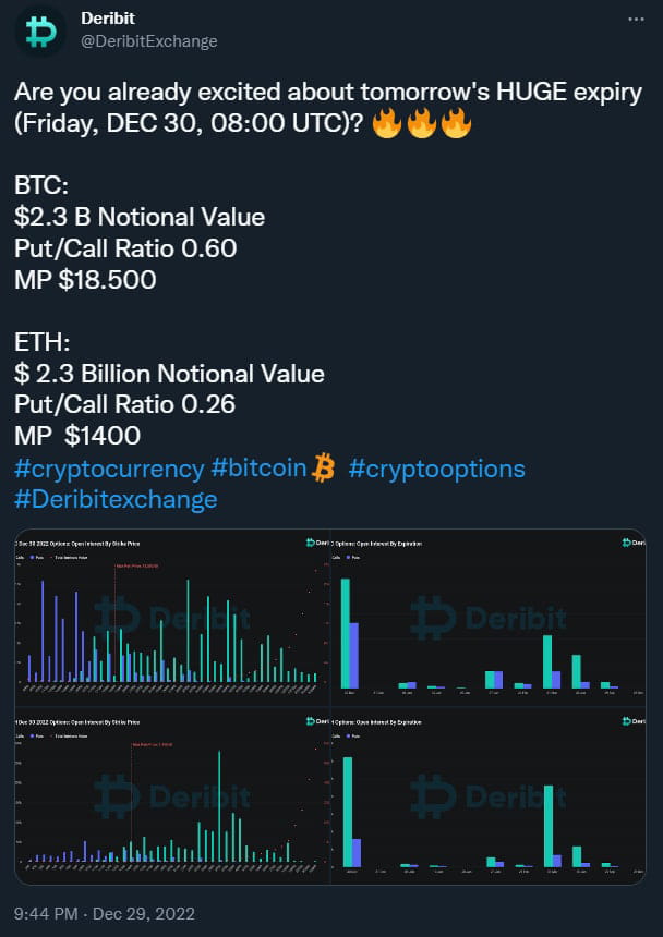 Tomorrows is options expiry for $2.3B BTC and $2.3B ETH. So | Berit on Binance Square