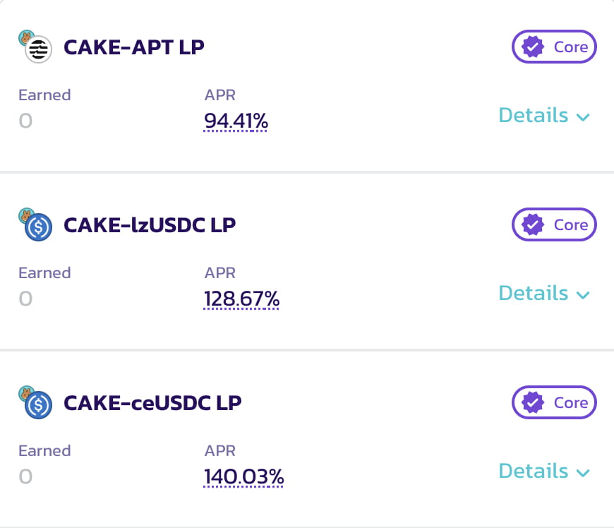 Provide liquidity for the following pairs to earn CAKE on Aptos ...