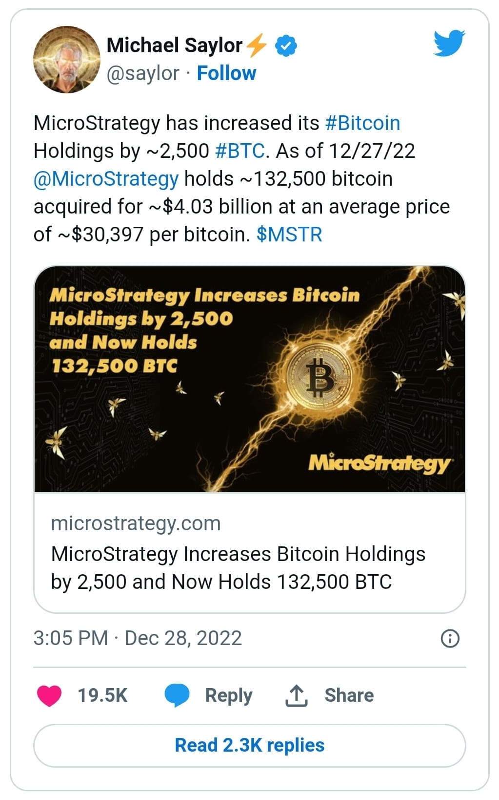 #MicroStrategy accumulated 2,501 #Bitcoin in the bear mar | The Buzzing Bee on Binance Square