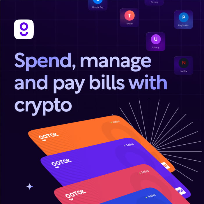 您听说过 Gotok 钱包吗？ Gotok 是一款钱包，可帮助您使用虚拟万事达卡和 Visa 通过加密货币进行支出、管理 ...