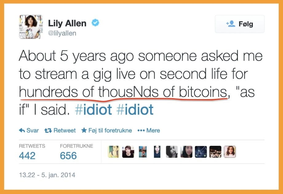Singer Lily Allen turning down 200,000 #Bitcoin to play | Crypto Hustle ...