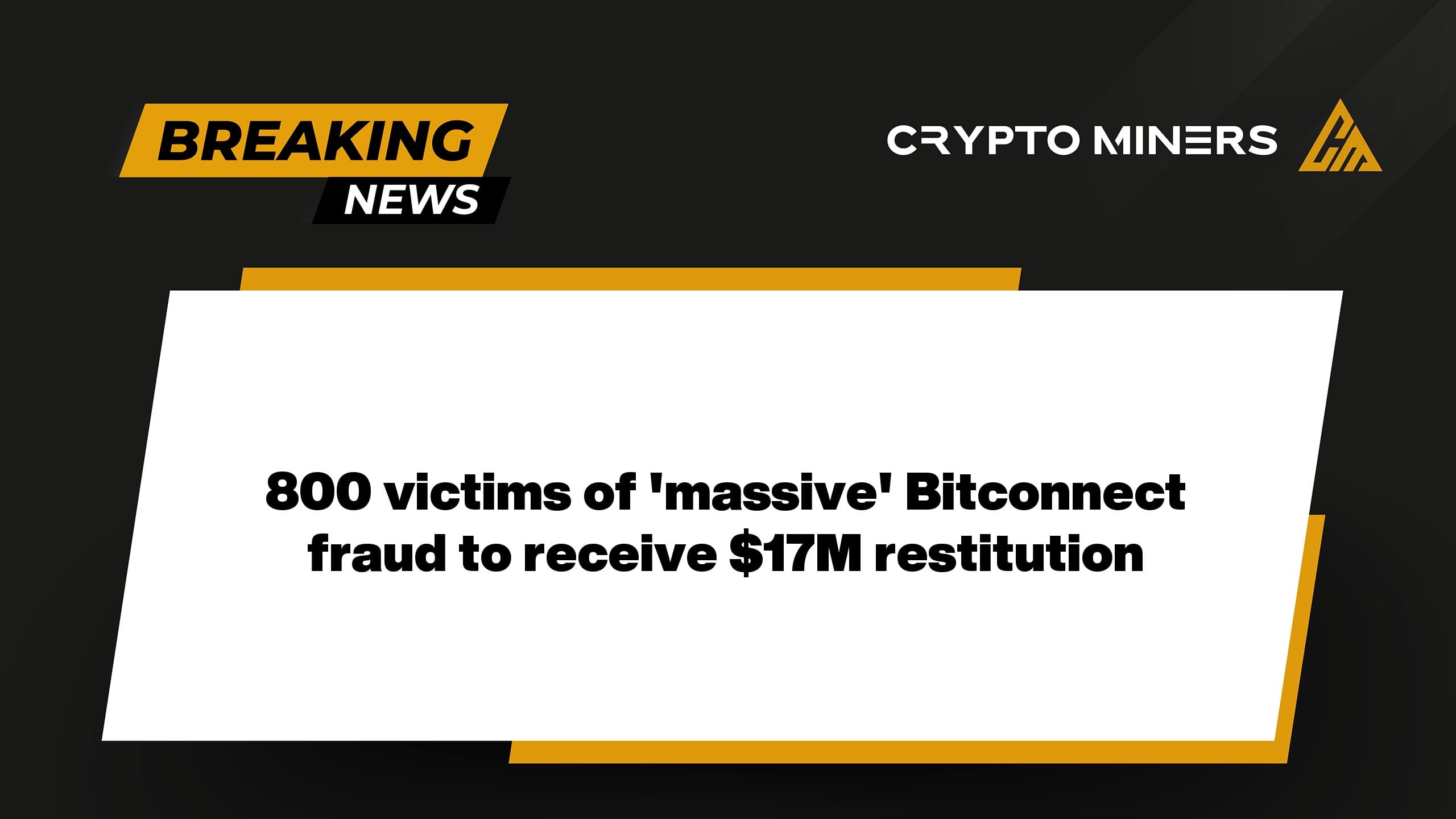 800 victims of 'massive' Bitconnect fraud to receive $17M re | Crypto ...