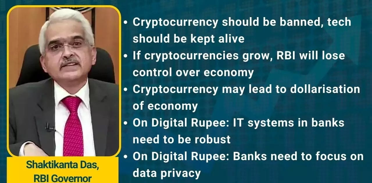 Statements by RBI Governor on #Crypto today 👇#crypto2023 #B | Crypto ...