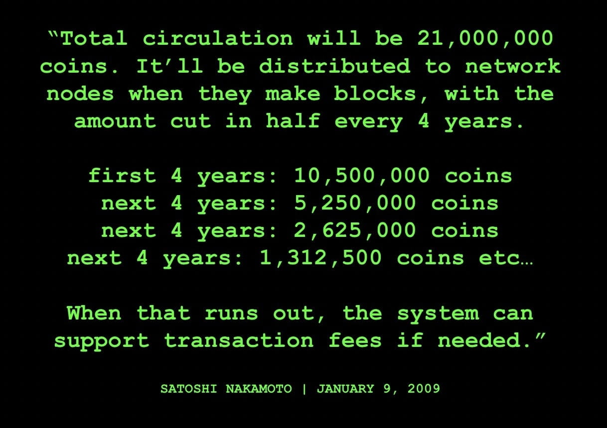 Satoshi Nakamoto announcing the 21 million #Bitcoin limit | Crypto ...