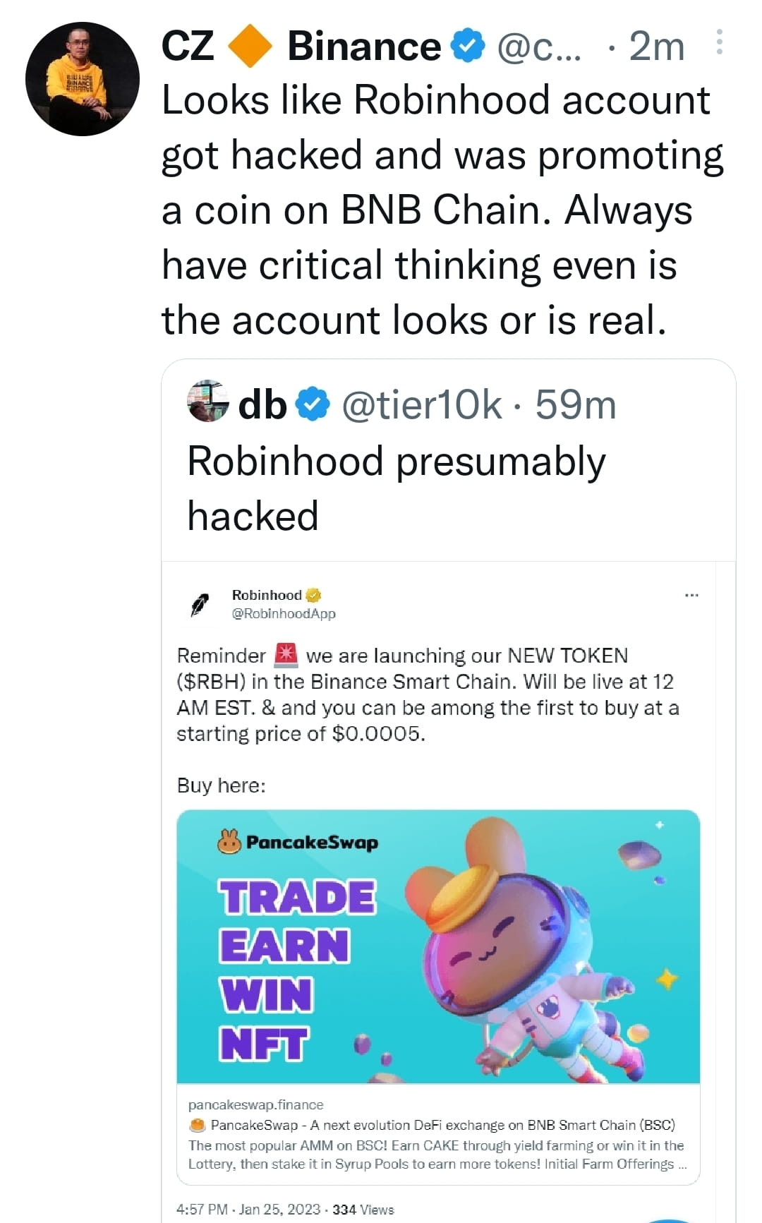 CZ ser on robinhood. 🚨 #ETH #dyor #BNB #Binance #bitcoin | Aman Sai on Binance Square