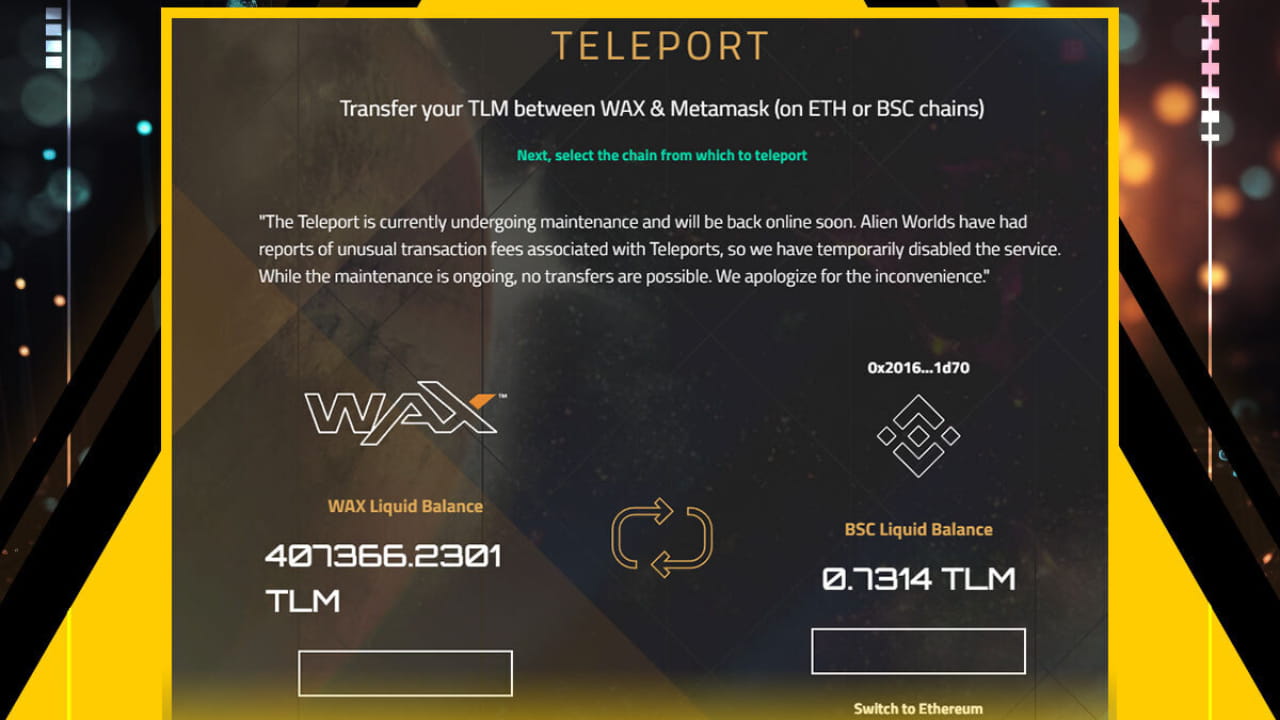 Teleport Under Maintenance | Alien Worlds on Binance Square