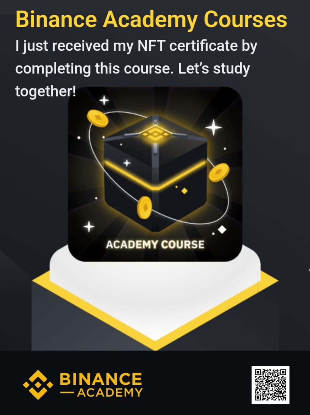 Hey, I just received my NFT certificate from Binance simply | Crypto_Angel on Binance Square
