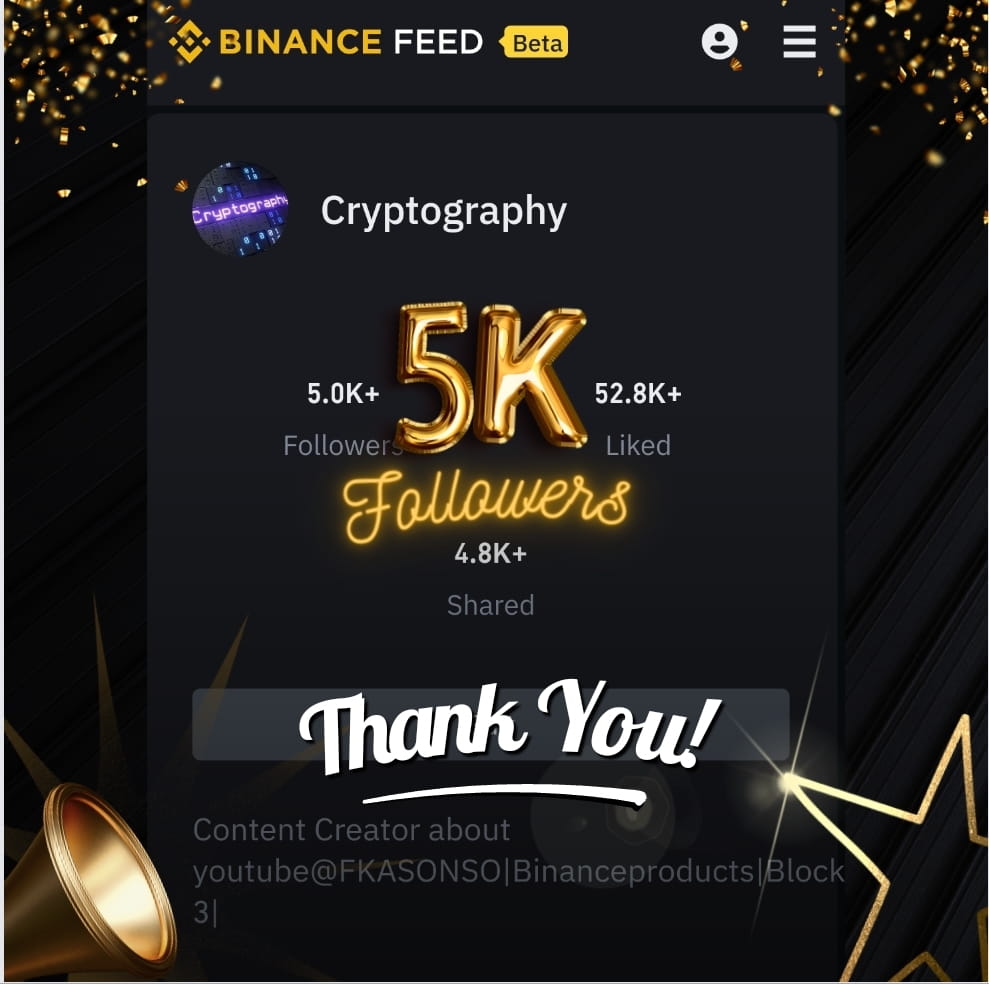 5000+ Followers on the Binance feed. Thank you for your lo | Kasonso-Cryptography on Binance Square