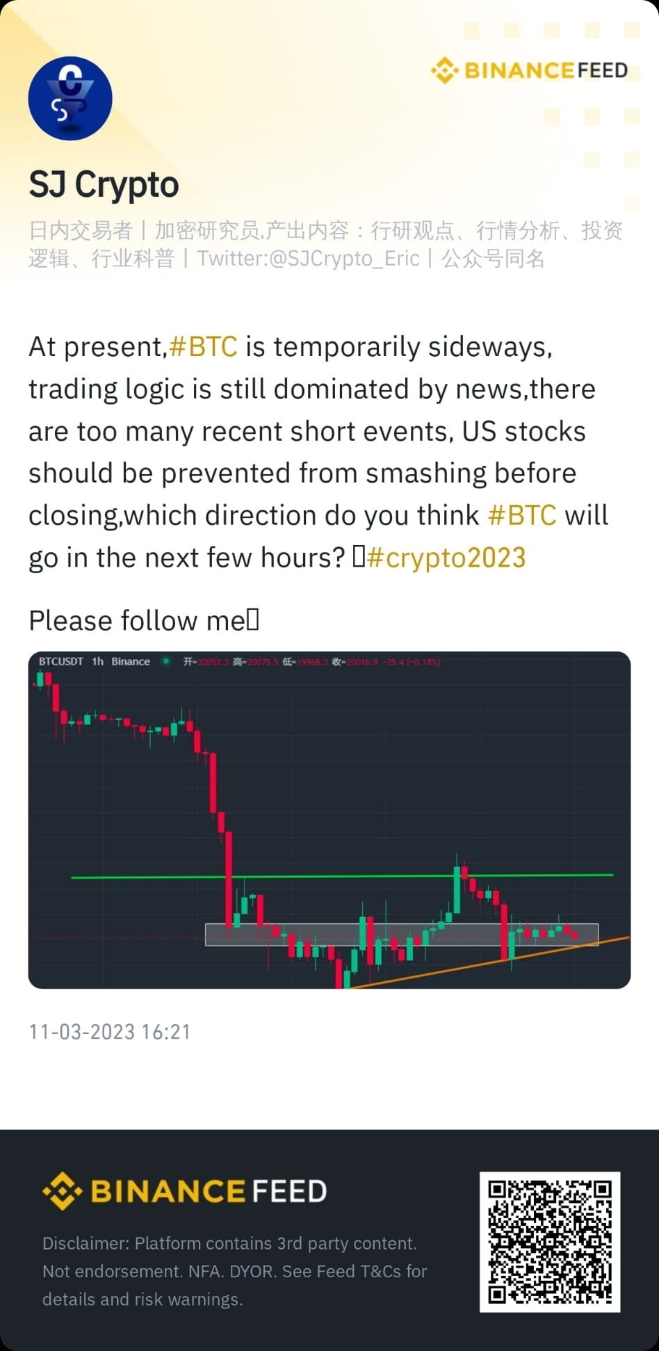 This is a blogger named SJ cypto, he is from Chinese Square, | Binan ...