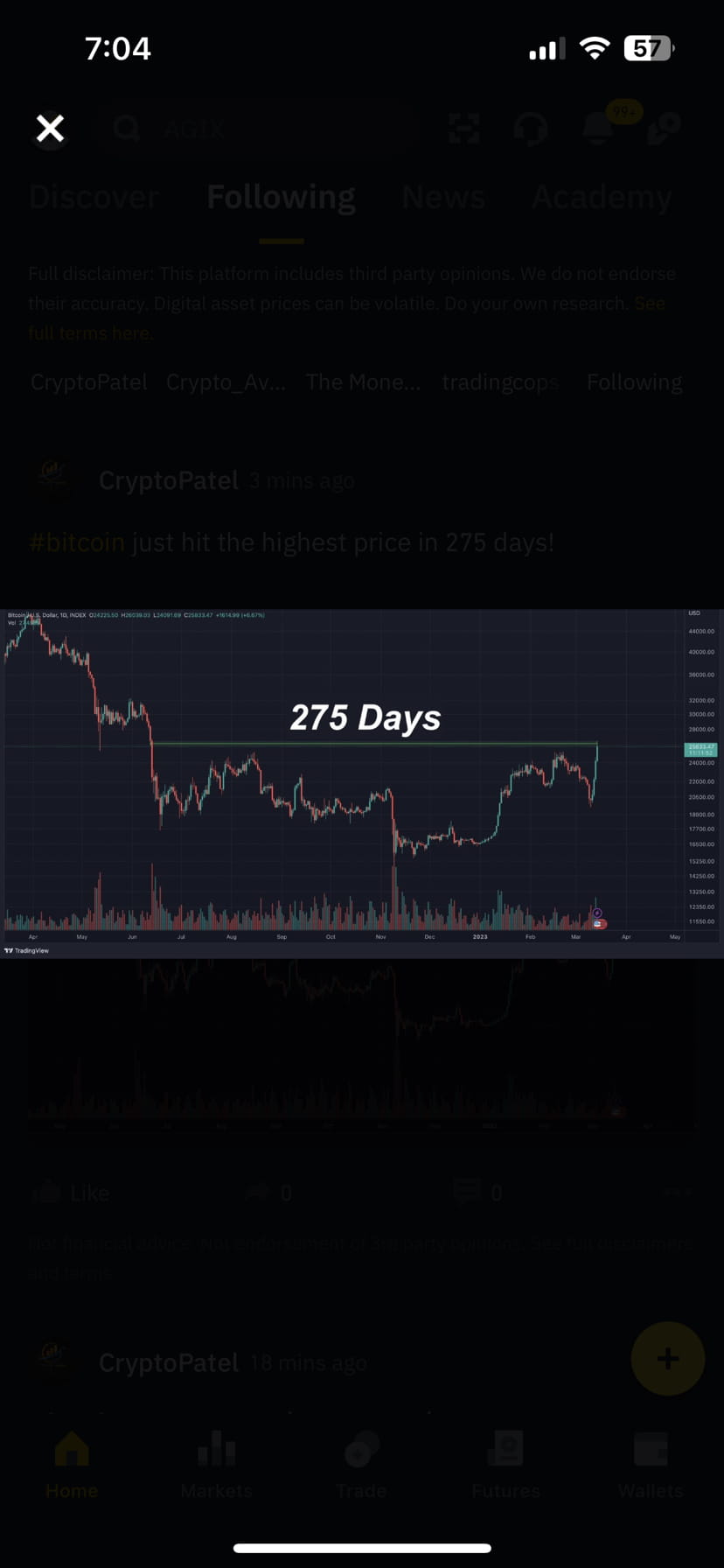 #btc after 275 days returning to its power #tradingcops tel ...