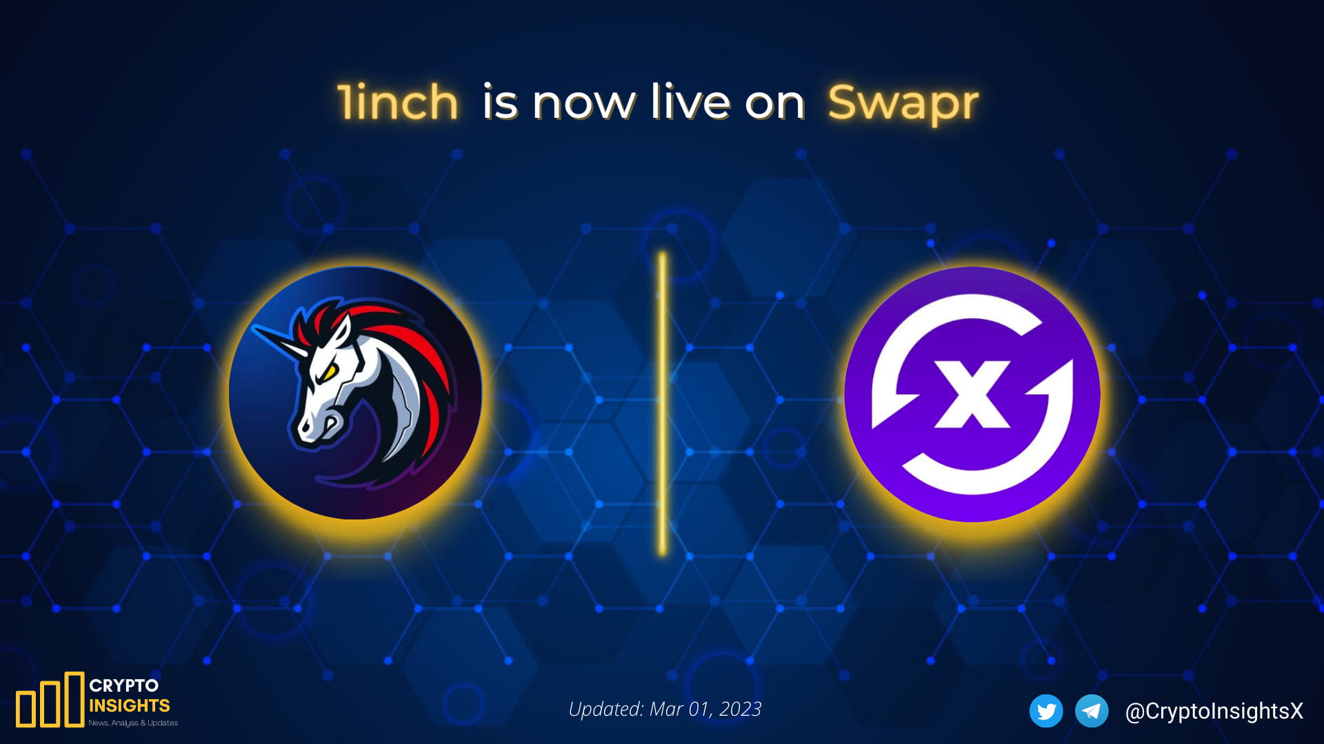 1inch is now live on @SwaprEth #1INCH unites decentralized | Crypto ...