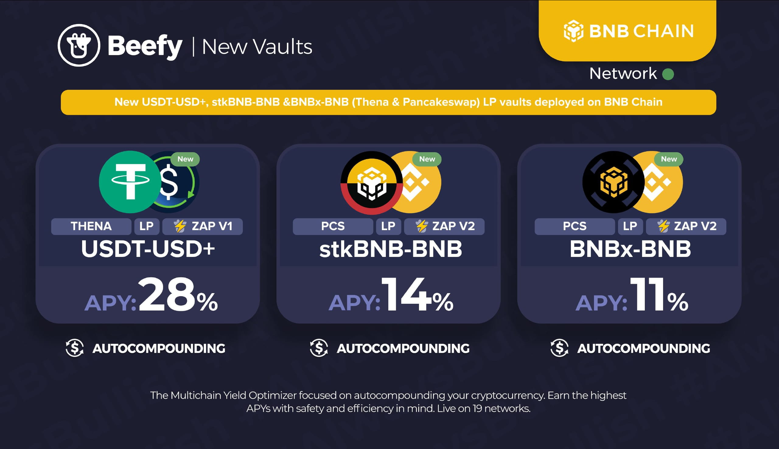 ️ Beefy Finance - New vaults on the BNB network #BeefyFinan | Crypton Research on Binance Square