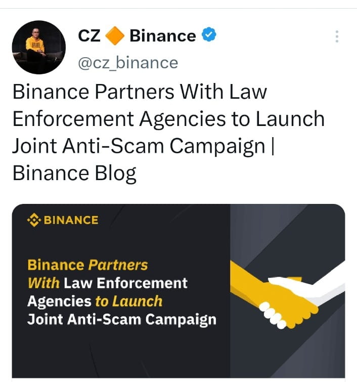 #czbinance tweeted about #Binance user protection 🔶 http | Aman Sai on ...