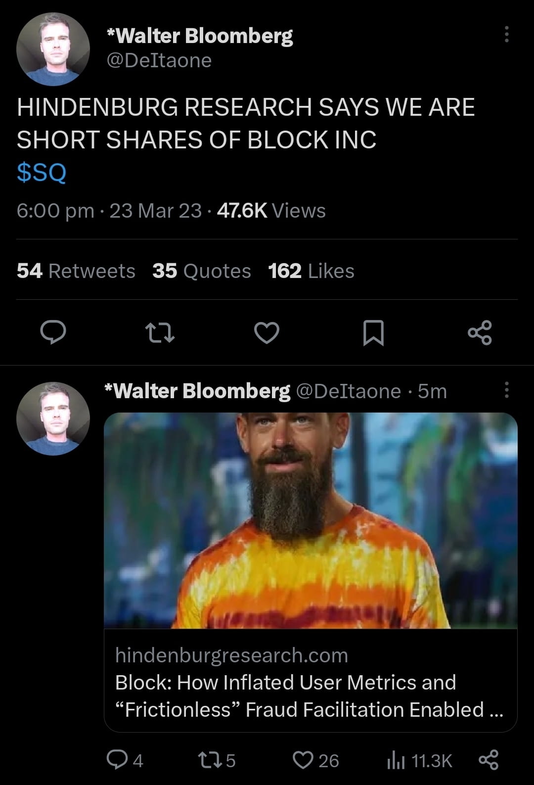 HINDENBURG RESEARCH SAYS WE ARE SHORT SHARES OF BLOCK INC $S | Crypto ...