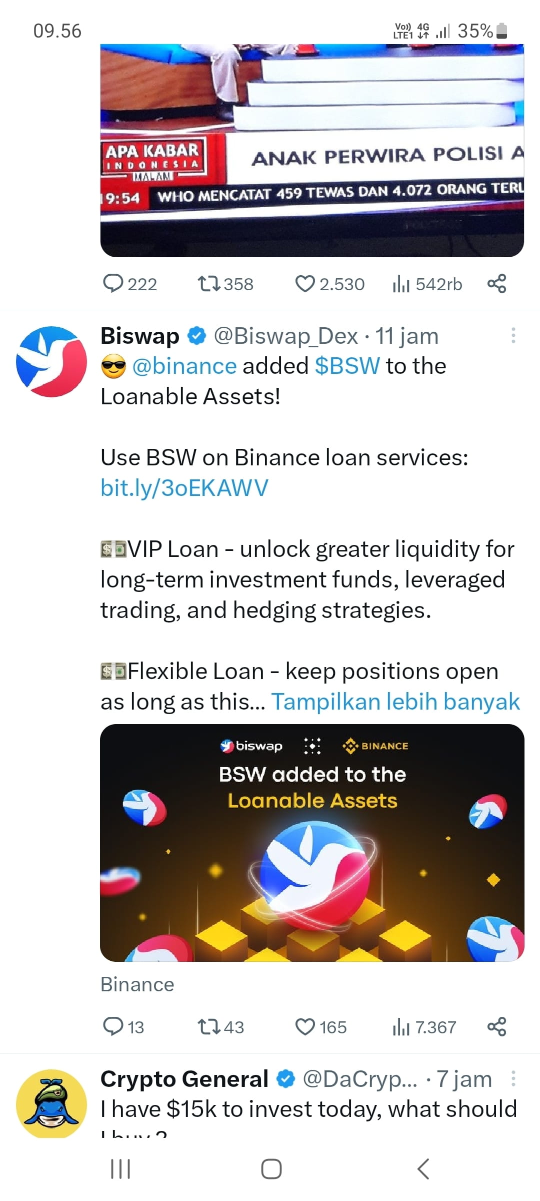 wow bsw now you can borrow it on Binance 😁 | Forum Crypto Indonesia on Binance Square