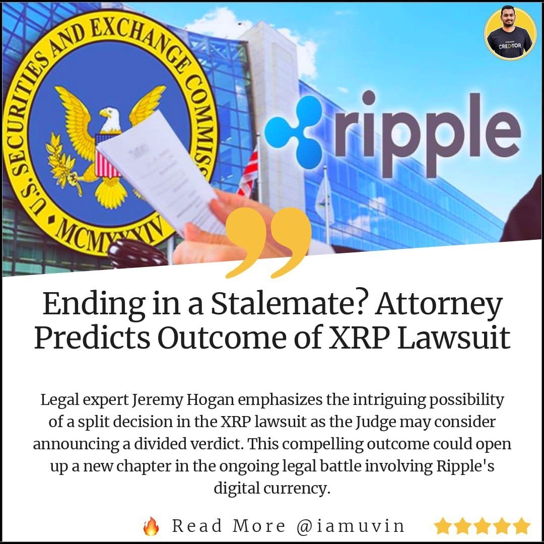 Ending in a Stalemate? Attorney Predicts Outcome of XRP Laws | iamuvin ...