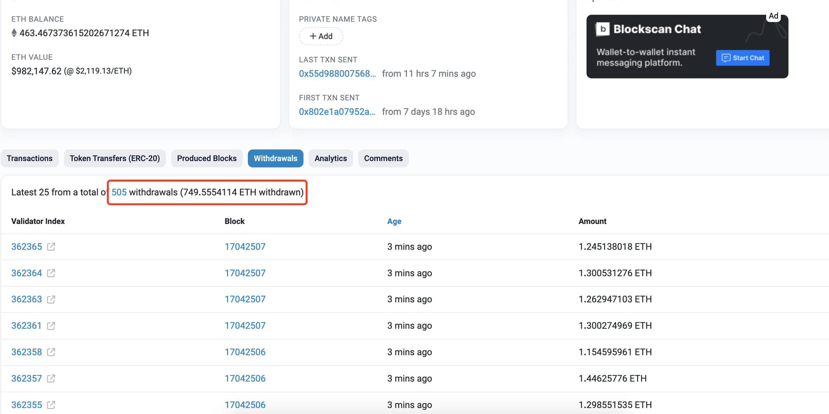 Address “0x7e2a” staked ETH again after withdrawing #ETH sta ...